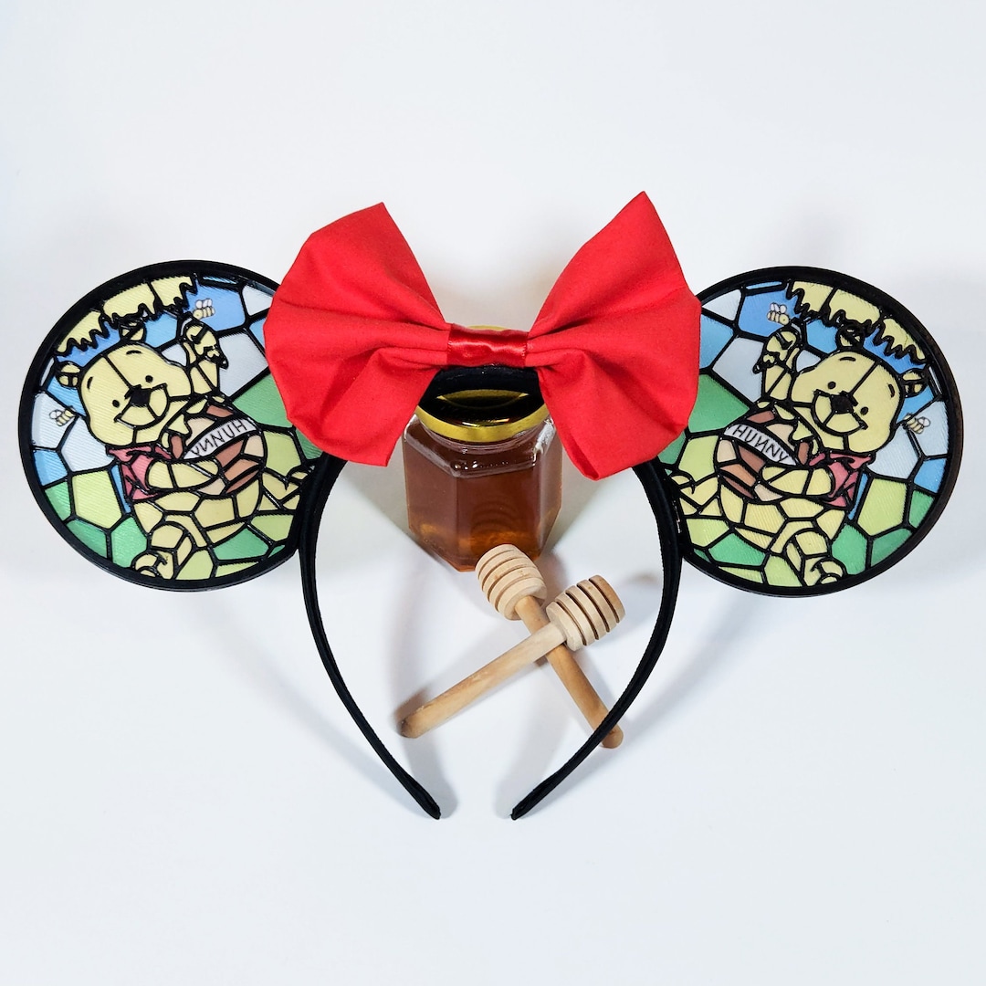 Winnie the Pooh Stained Glass Mickey Ears | 3D Printed Pooh Bear Mouse ...