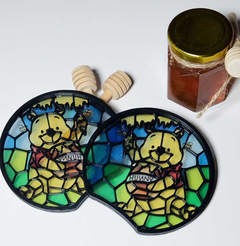 Winnie the Pooh Stained Glass Mickey Ears | 3D Printed Pooh Bear Mouse ...
