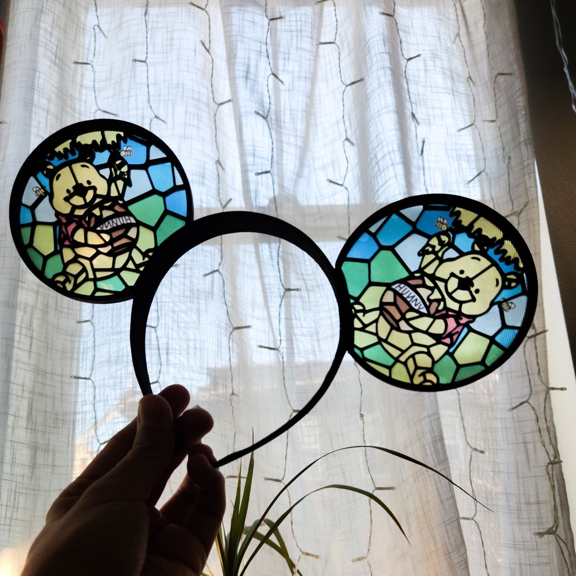 Winnie the Pooh Stained Glass Mickey Ears 3D Printed Pooh - Etsy