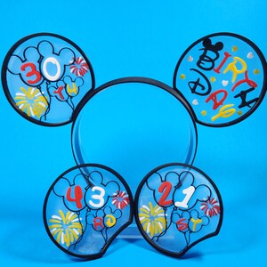 Custom Age Birthday Minnie Mouse Ears Headband | Personalized 3D ...