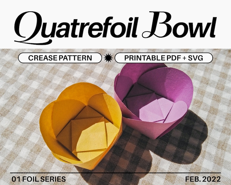 QUATREFOIL BOWL (origami Crease Pattern) - Etsy