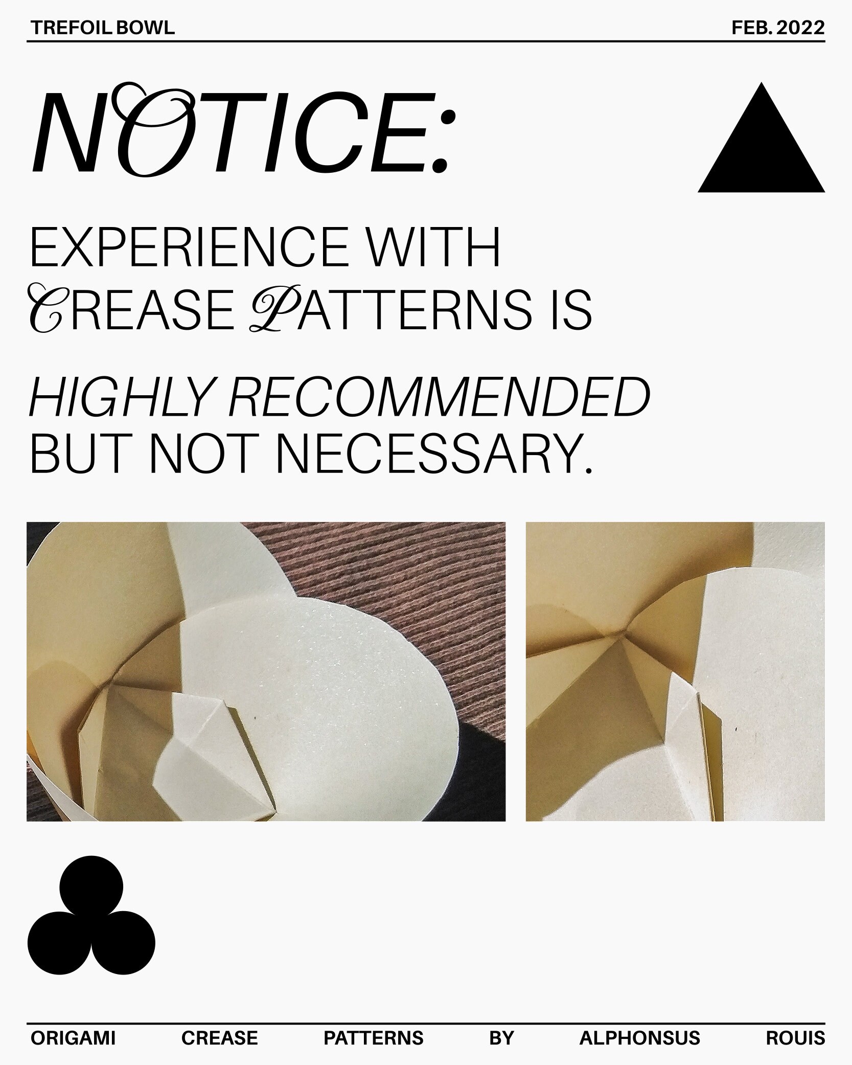 TREFOIL BOWL (origami Crease Pattern) - Etsy