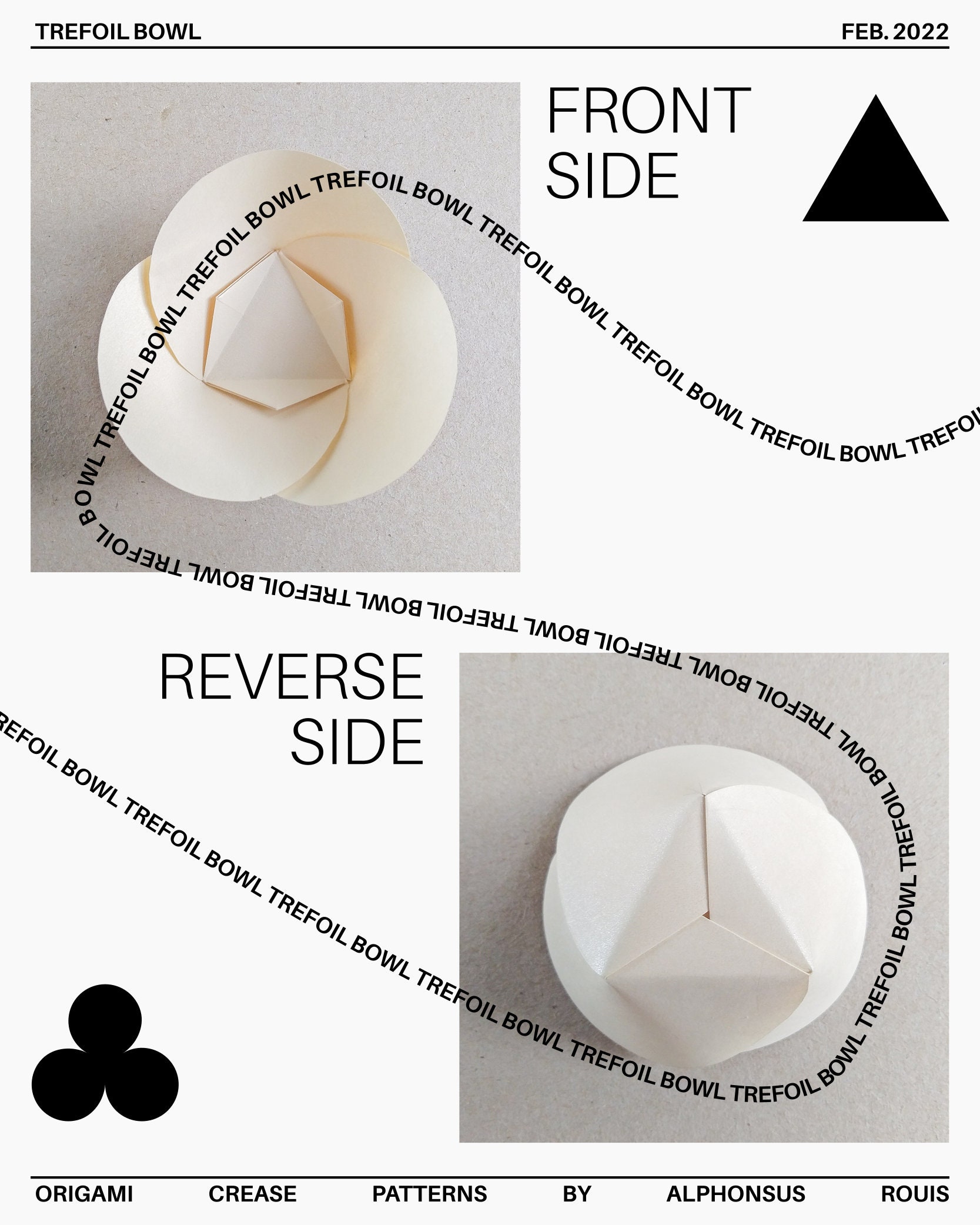 TREFOIL BOWL (origami Crease Pattern) - Etsy