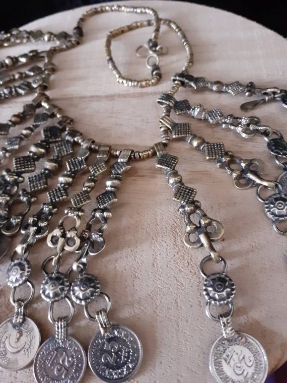 Kuchi tribal fusion necklace ATS fcbd ethnic coins - Gem