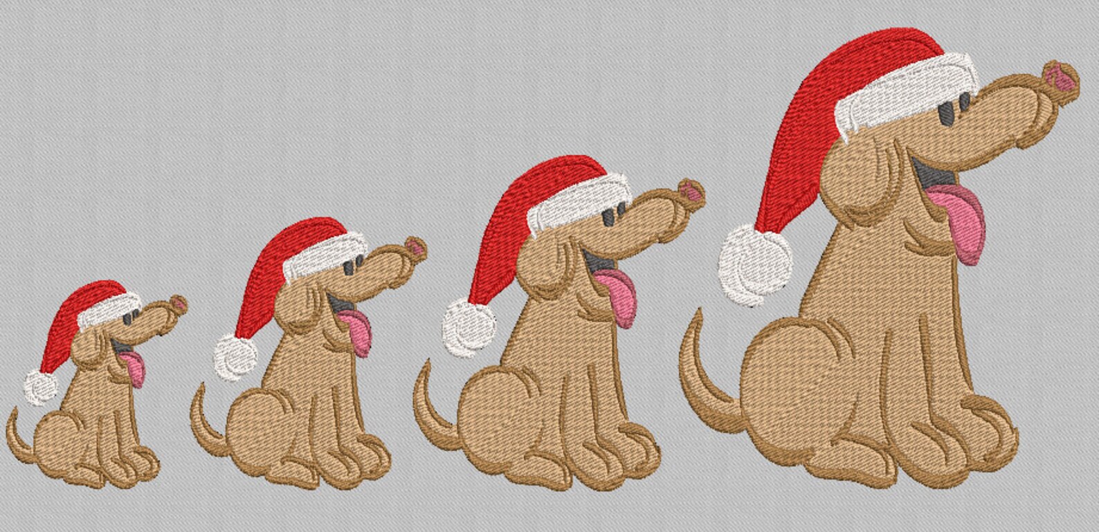 Christmas Dog Embroidery Machine Design - Etsy