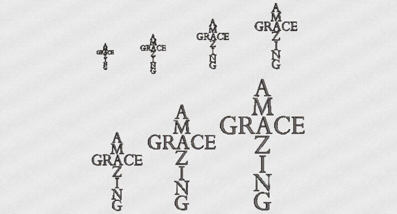 Amazing Grace Cross Machine Embroidery File - Etsy