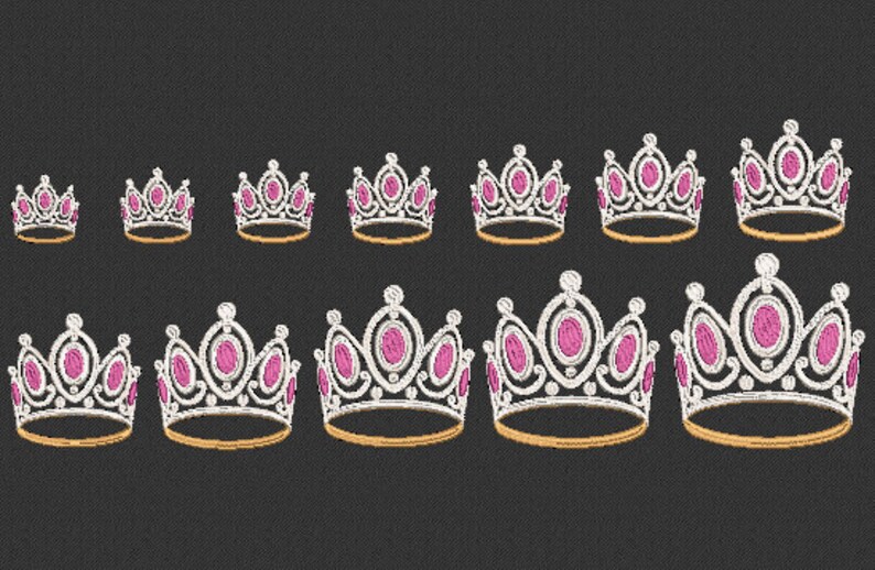 Princess Tiara Embroidery Machine Design - Etsy