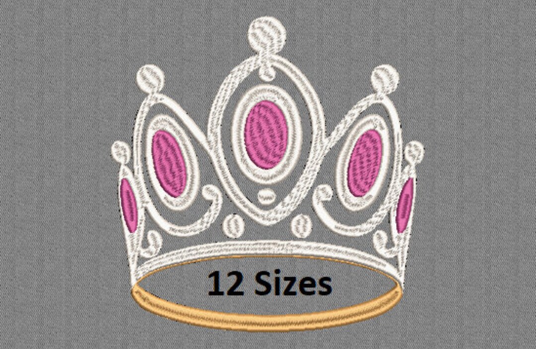 Princess Tiara Embroidery Machine Design - Etsy
