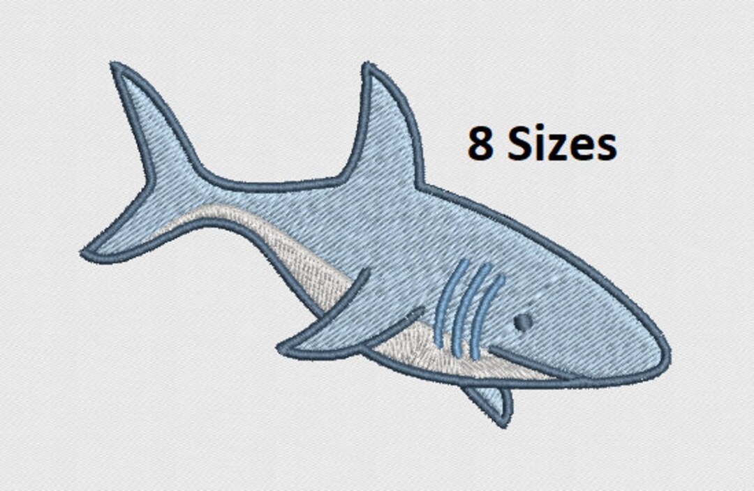 Shark Machine Embroidery File - Etsy