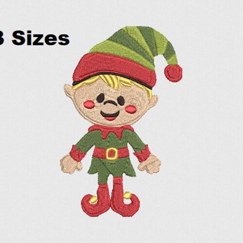 Christmas Elf Embroidery Design. Mini Elf. Elf Filled Stitch. - Etsy