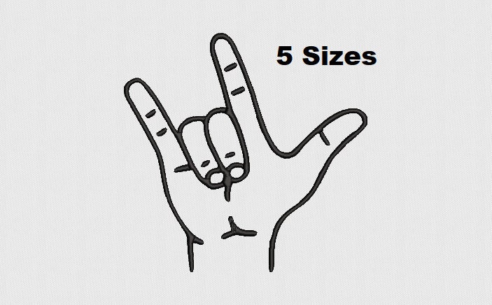 ASL I Love You Embroidery Machine Design - Etsy