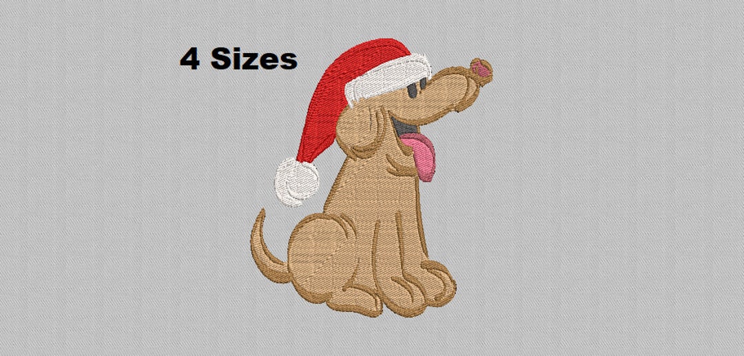 Christmas Dog Embroidery Machine Design - Etsy