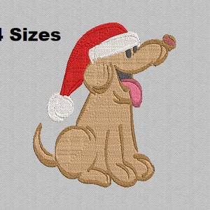 Christmas Dog Embroidery Machine Design - Etsy