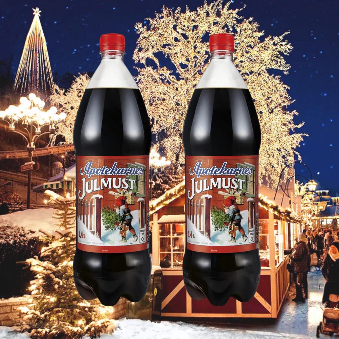 Swedish Christmas Soda 2 Pack- Apotekarnes Julmust 1.4L (6 Cups) 2 Pack ...
