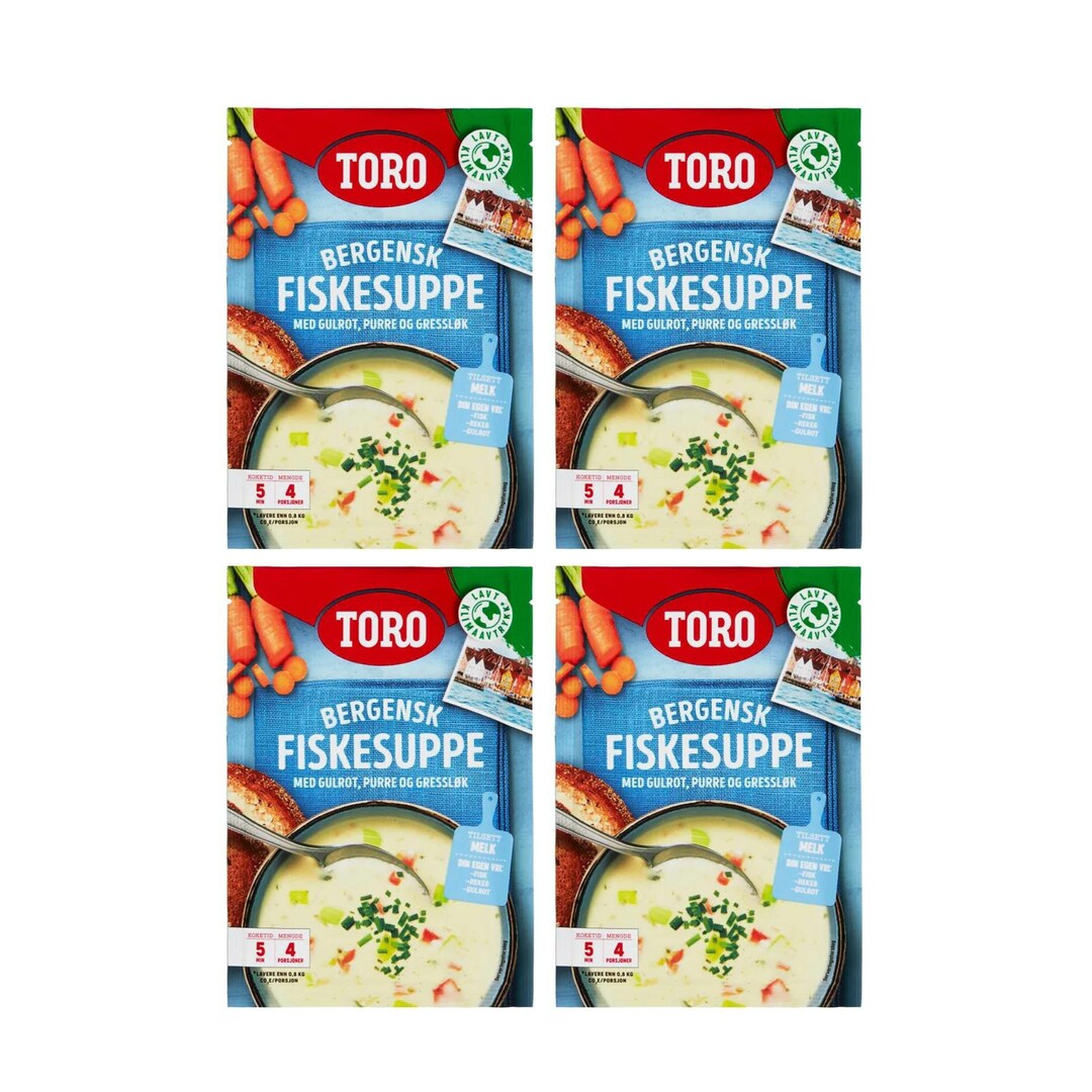 Toro Bergensk Fiskesuppe (4 Pack) - Bergen Fish Soup 81g (2.85 Oz) (4 ...