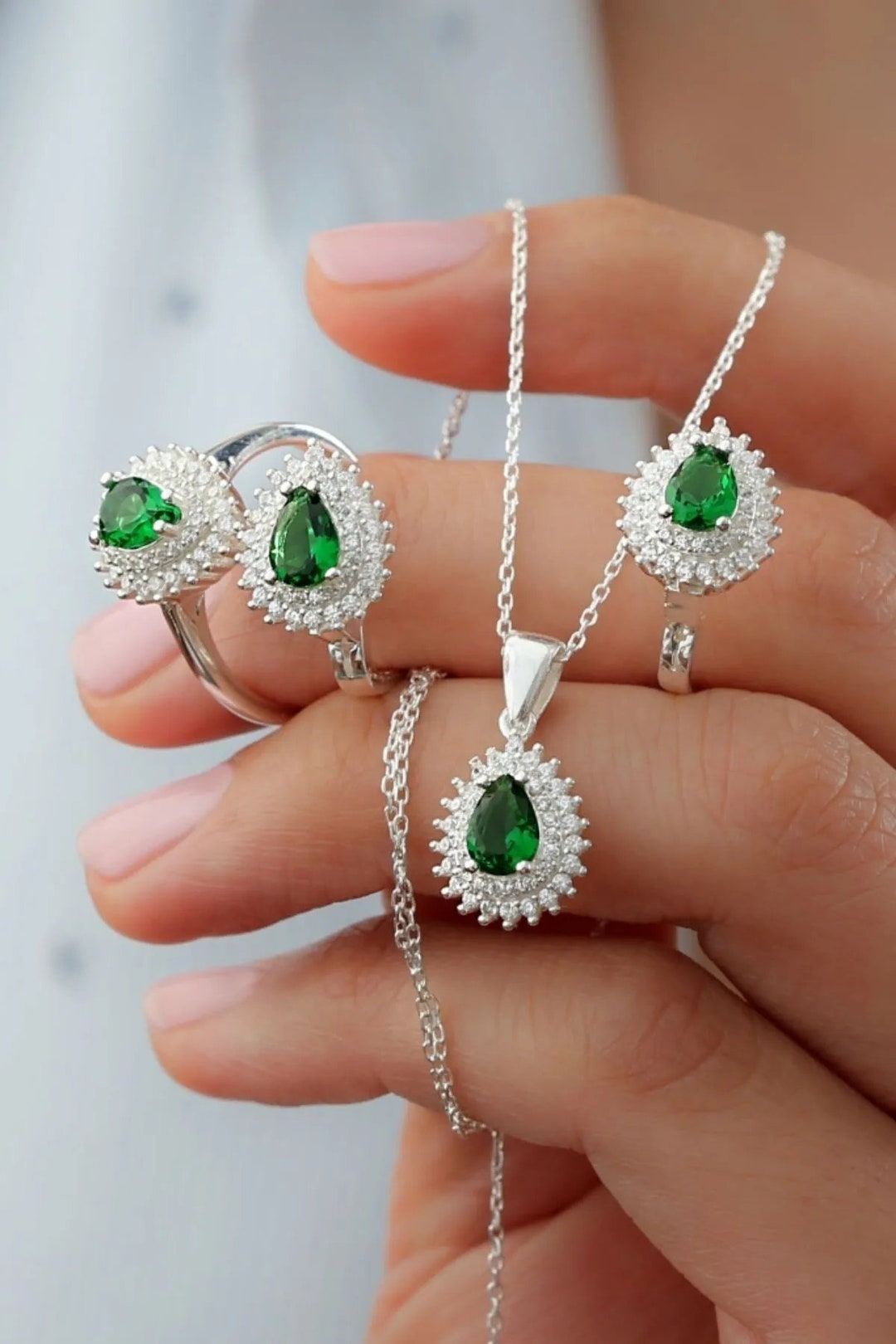 Silver Jewelry Set, Gold Plated Set, Silver Set, Silver Gift, Silver ...