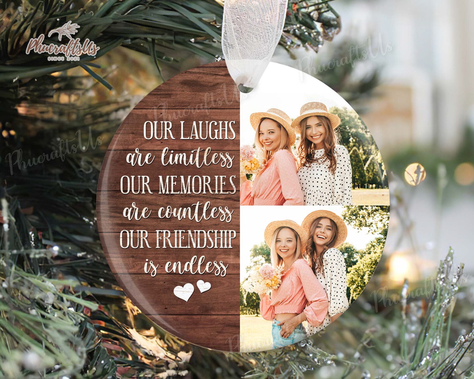 Best Friend Gift Custom Friend Photo Christmas Ornament - Etsy