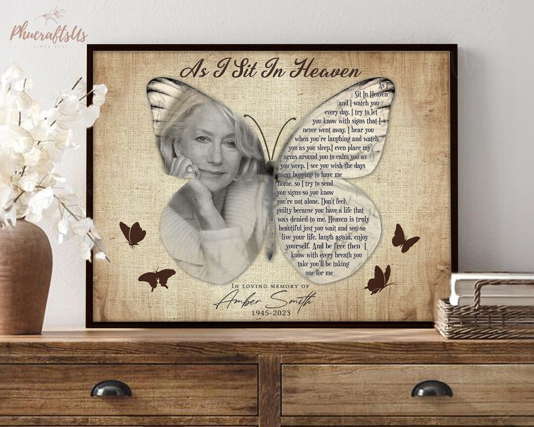 As I Sit in Heaven Personalized Memorial Canvas Personalized Memorial ...