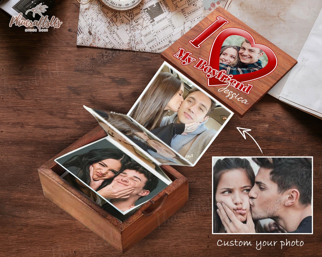 I Love My Boyfriend Pull Out Photo Album Box Personalized Memory ...