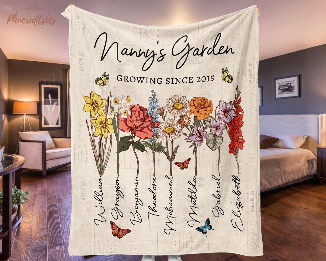 Custom Nanny's Garden Blanket 2024, Grandma's Garden Blanket, Grandma ...