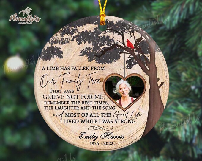 Memorial Ornament Gift, Loss of Mother Remembrance Ornament Gift ...