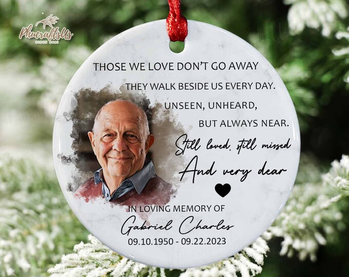 Custom Photo for Loss of Dad Memorial Ornament, in Loving Memory ...