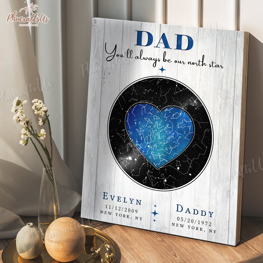 Personalized Father's Day Gifts From Daughter, Custom Star Map Gifts ...