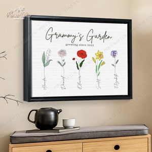 Grammy Garden Gift for Grandma Mother's Day Gift, Custom Floral Garden ...