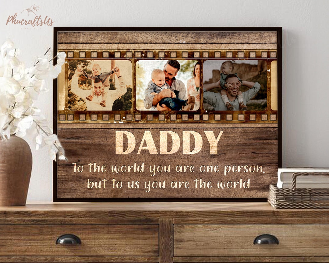 Personalized Gift for Dad From Kids Wall Art Custom Photo Daddy and ...