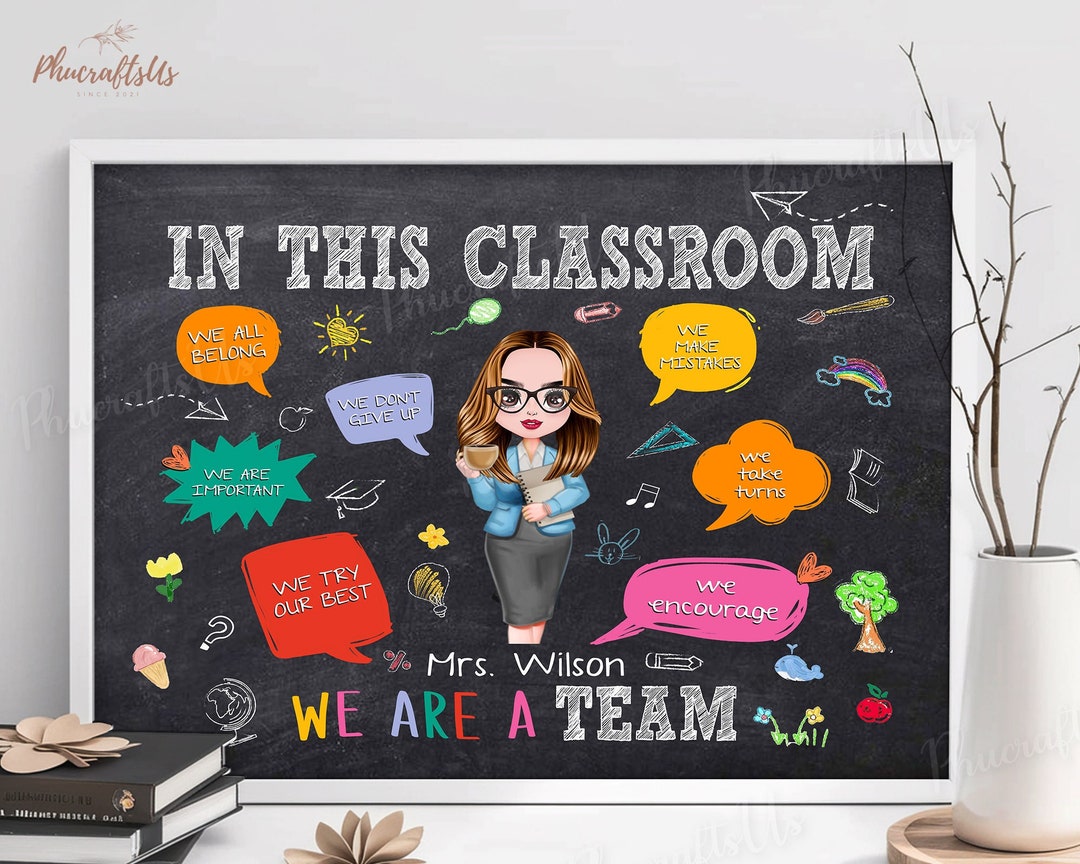 In This Classroom We Are A Team Teacher Gift, Custom Teacher Poster ...