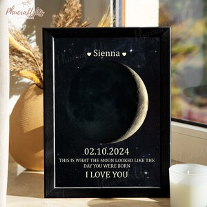 Personalized the Day You Were Born Moon Phase Canvas, Custom Moon Phase ...