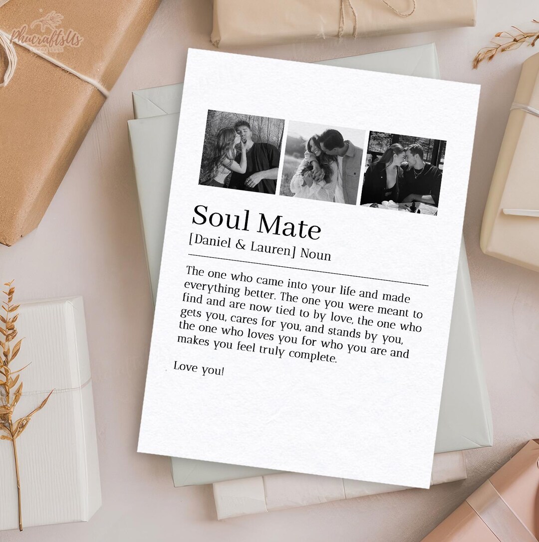 Personalized Soul Mate Definition Valentines Day Card, Custom ...