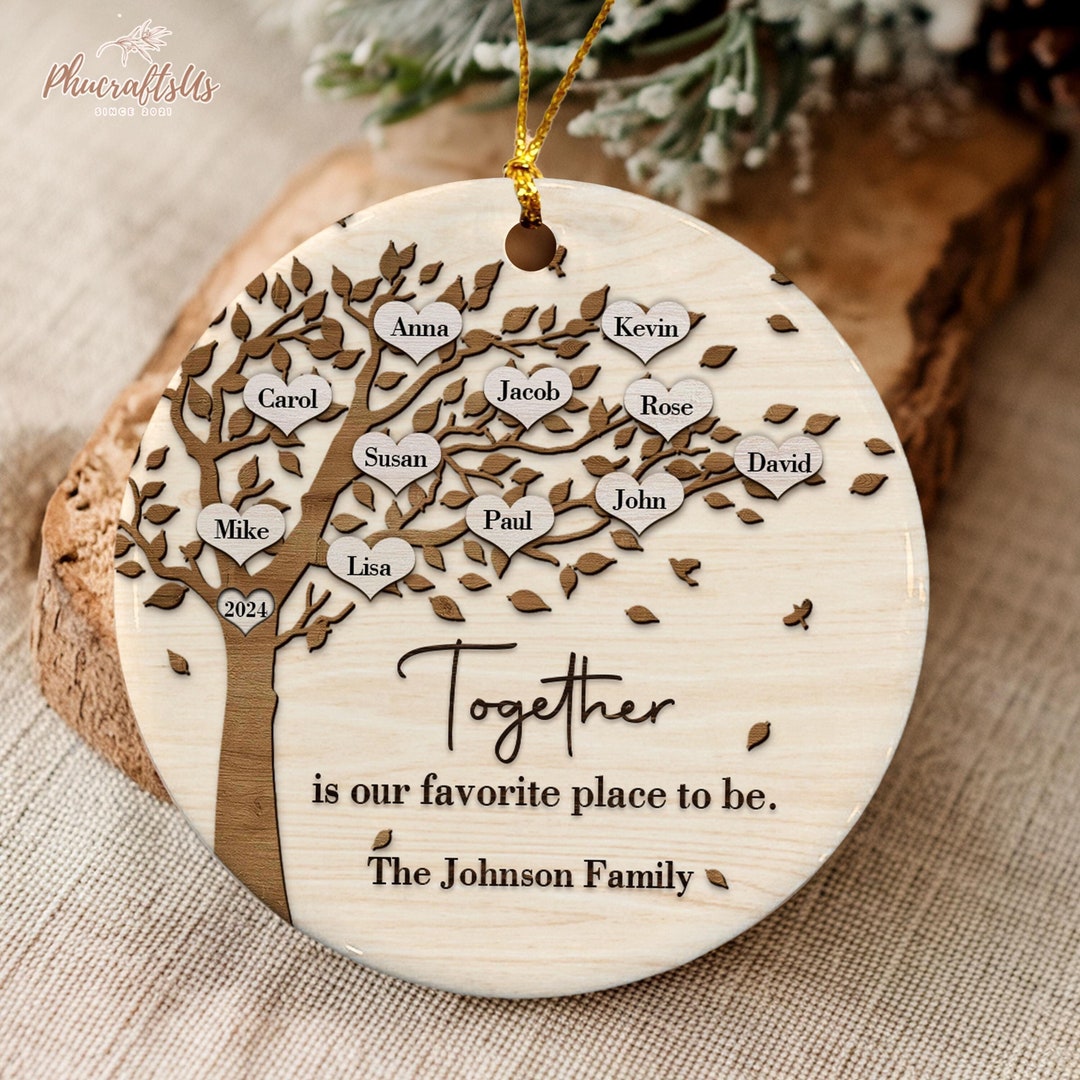 Personalized Family Ornament, Custom Family Name Christmas Ornaments ...