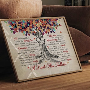 A Limb Has Fallen From the Family Tree Memorial Canvas | Custom ...