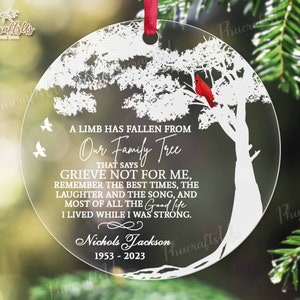 Memorial Ornaments A Limb Has Fallen, Family Tree Christmas Ornament ...