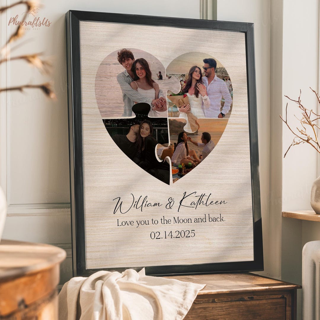 Personalized Photo Collage Print, Custom Valentines Day Gift for Him ...