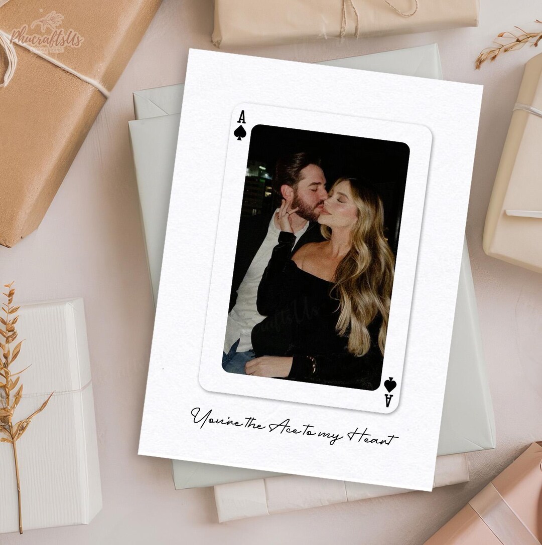Personalized Valentine's Card for Him, Custom Couple Photo Playing Card ...
