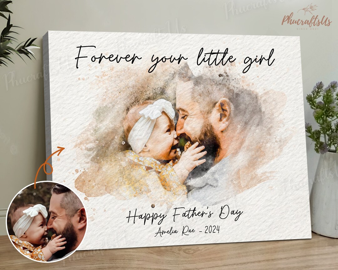 Custom First Father's Day Gift, Custom Photo Canvas for First Time Dad ...