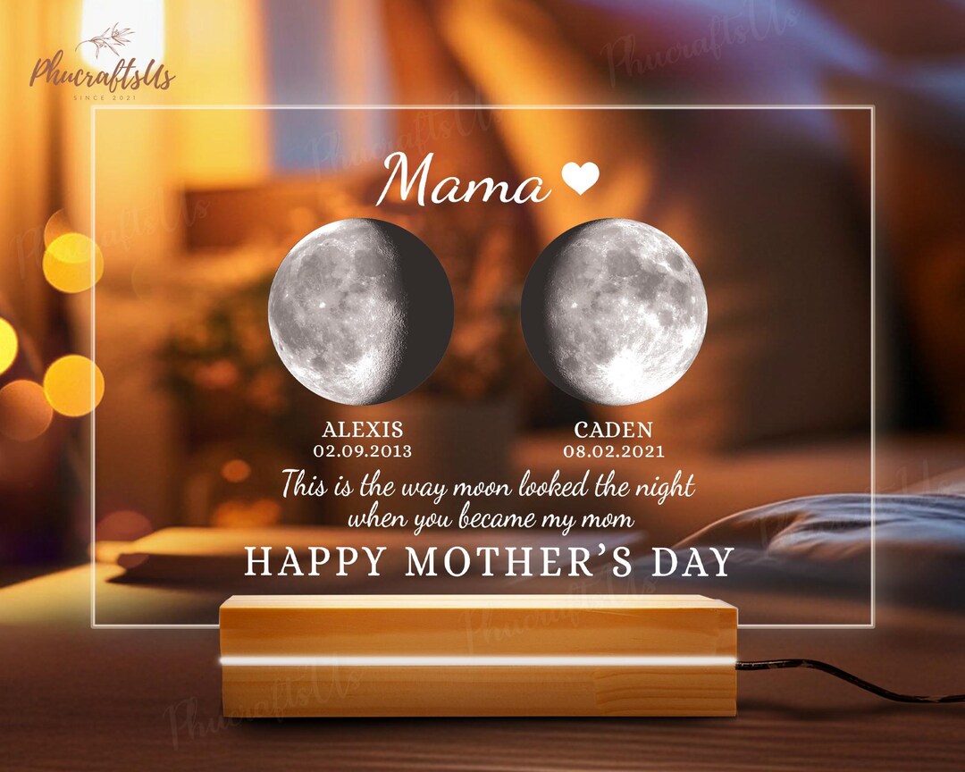 Personalized Moon Phase Plaque Gift for Mom, Mothers Day Plaque, Gift ...