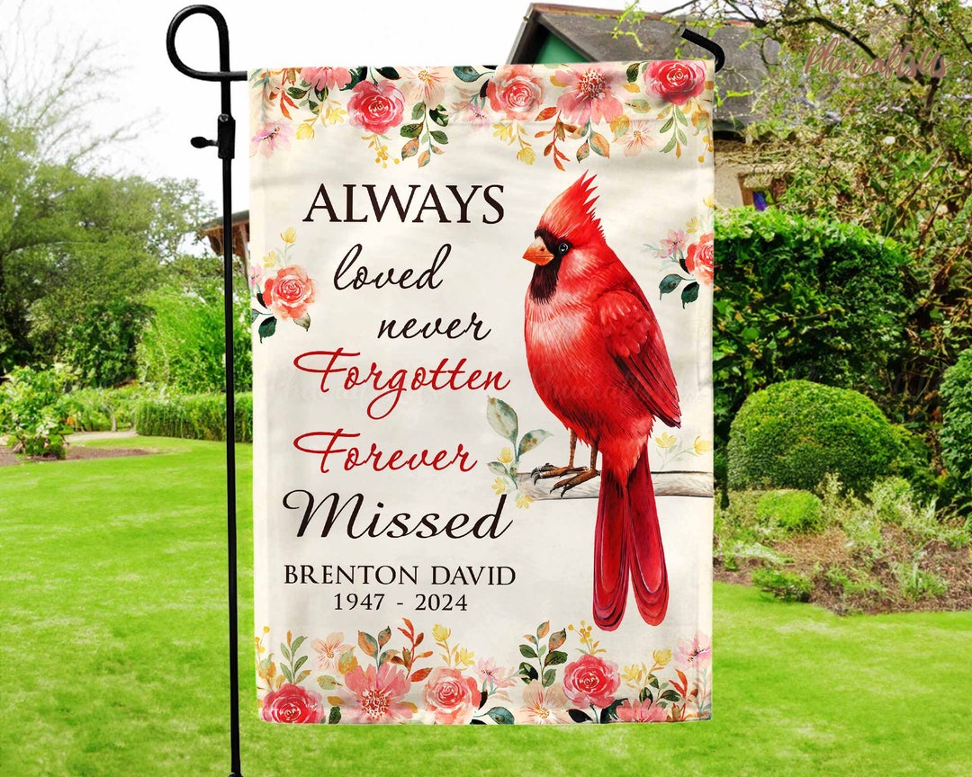 Cardinal Memorial Garden Flag | Personalized Flag for Loss of Grandpa ...