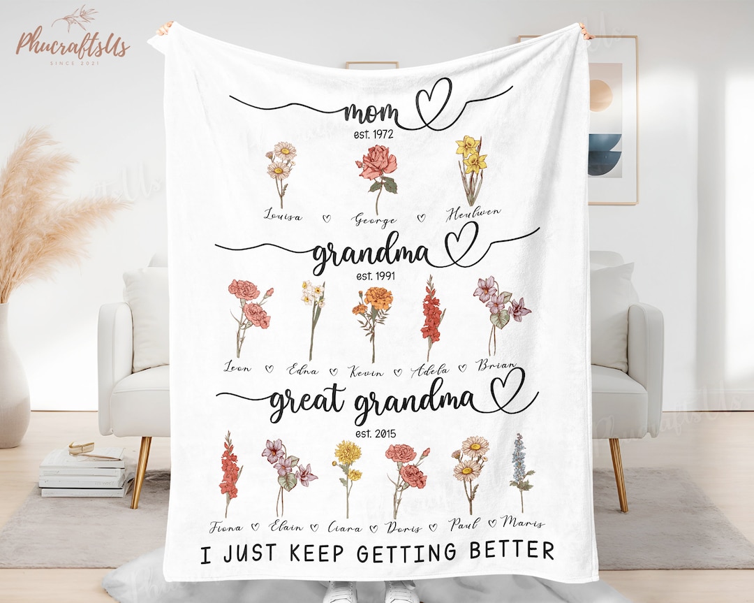 Personalized Great Grandma Blanket | First Mom Then Grandma Now Great ...