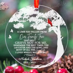 Memorial Ornaments A Limb Has Fallen, Family Tree Christmas Ornament ...