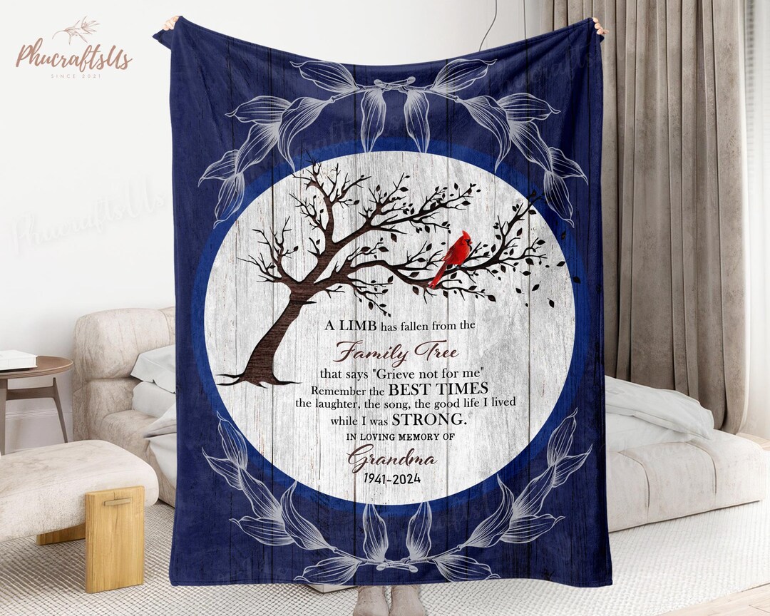 Personalized A Limb Has Fallen Memorial Blanket | Red Cardinal Custom ...