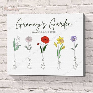Grammy Garden Gift for Grandma Mother's Day Gift, Custom Floral Garden ...