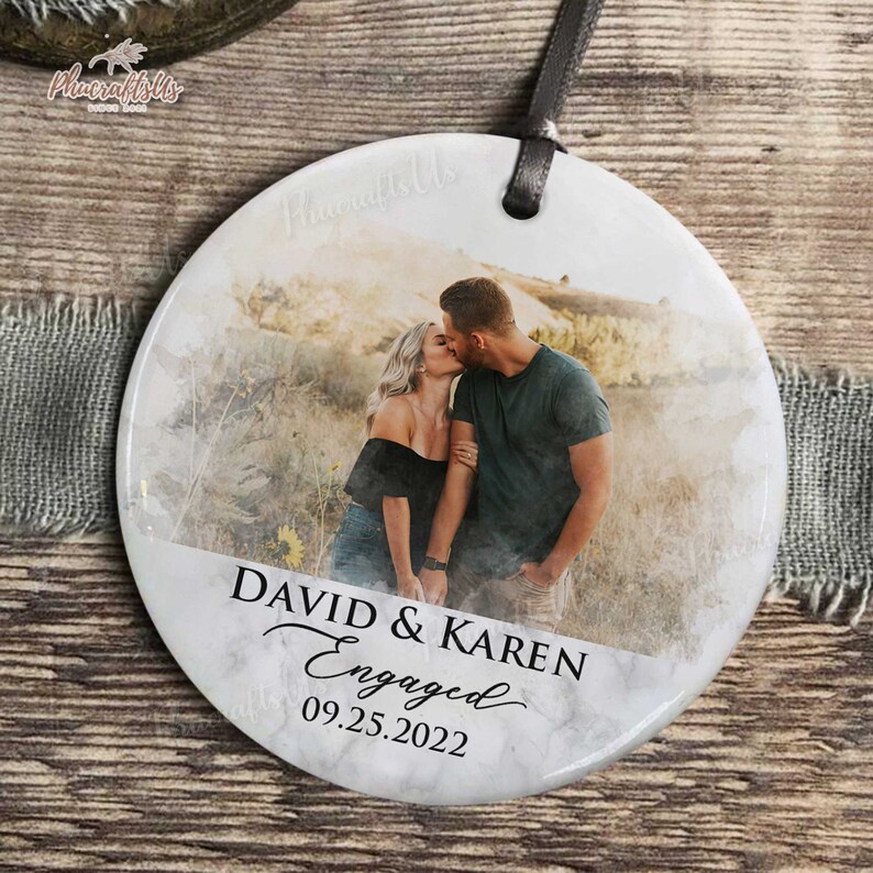 Engagement Gifts Personalized Photo Engaged Ornament Gift for - Etsy