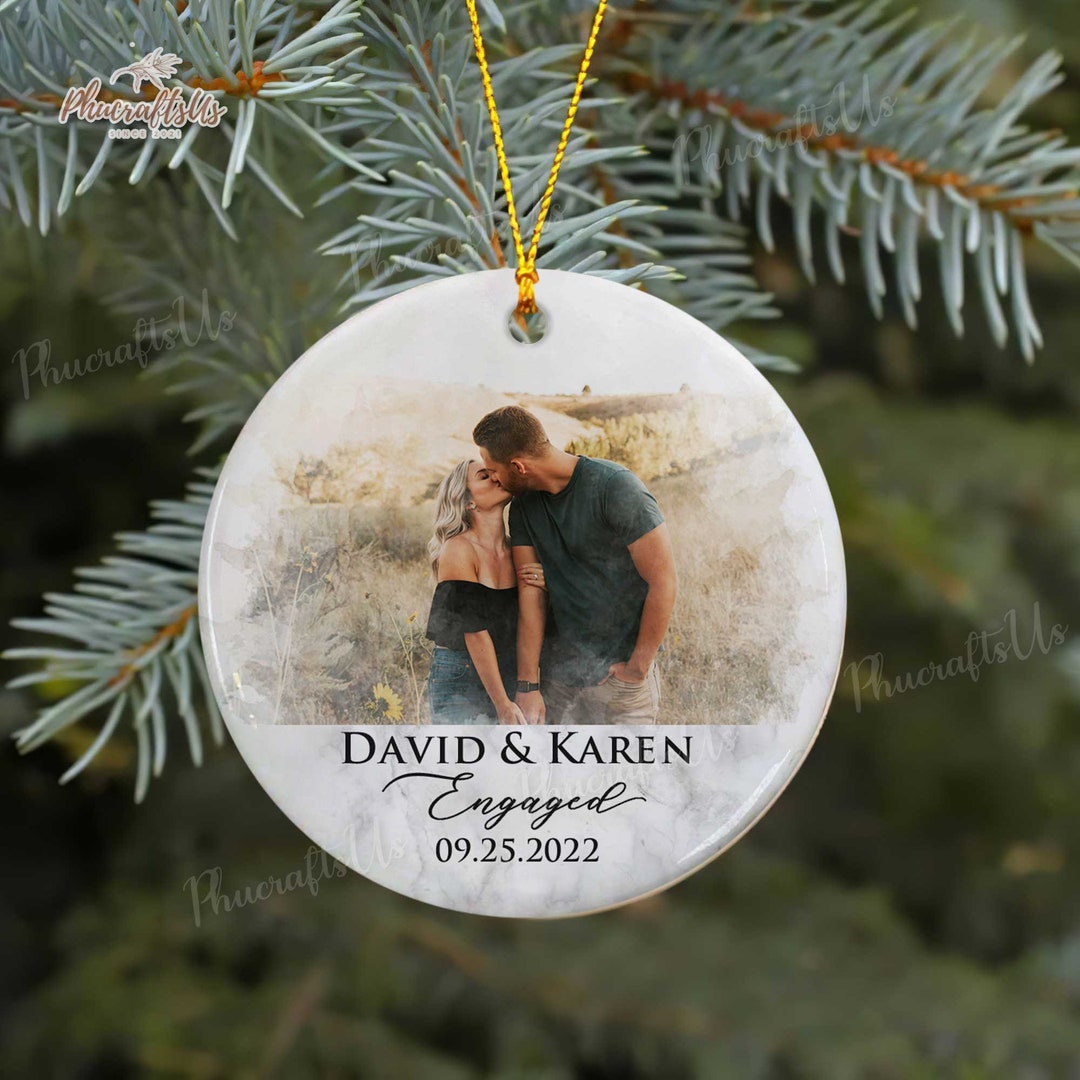 Engagement Gifts, Personalized Photo Engaged Ornament Gift for Couple ...