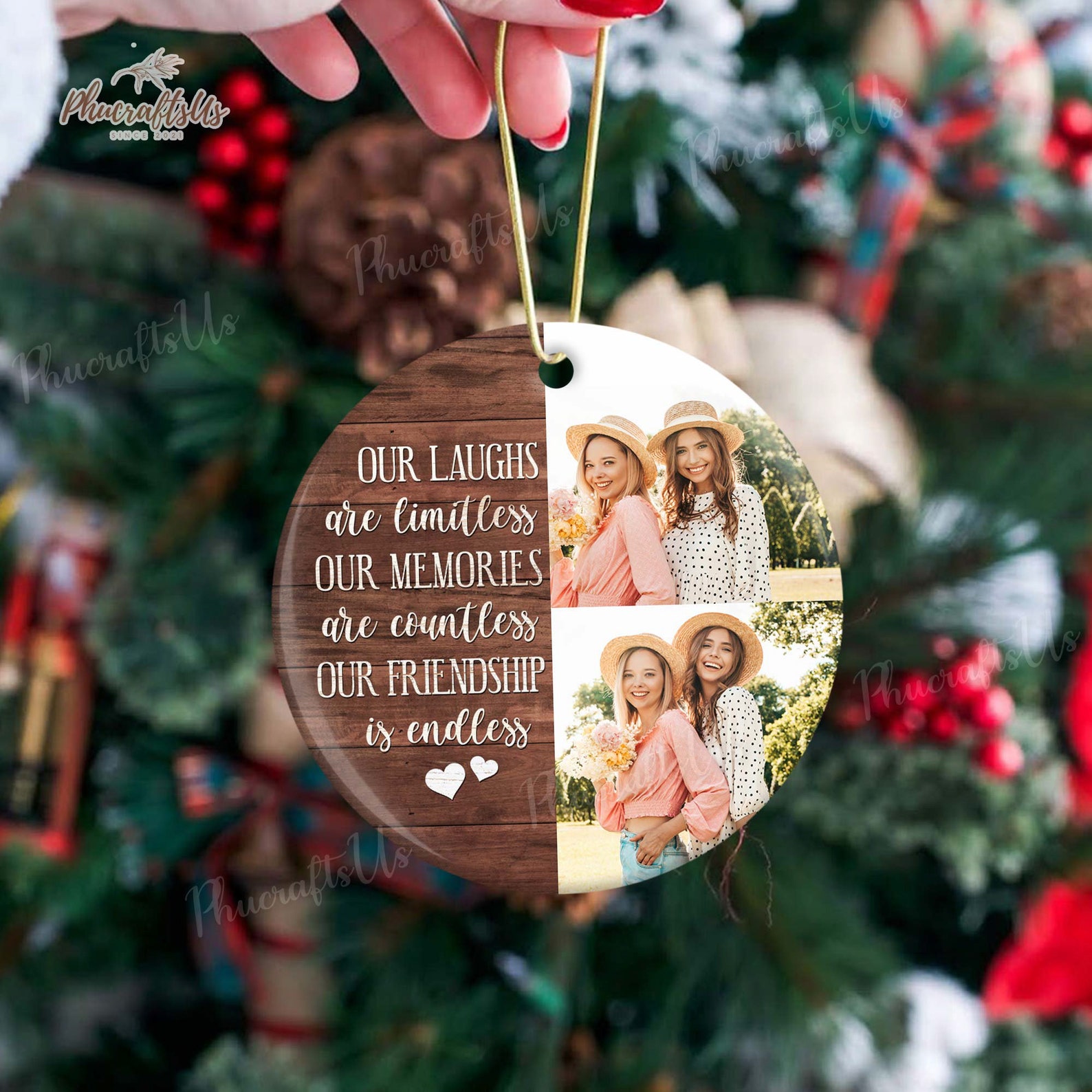 Best Friend Gift Custom Friend Photo Christmas Ornament - Etsy