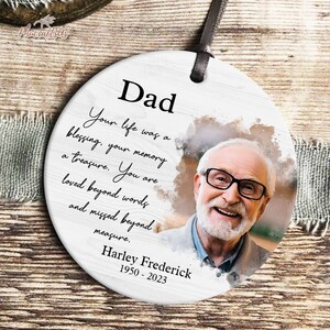 Personalized Dad Memorial Ornament, Memorial Christmas Ornaments ...