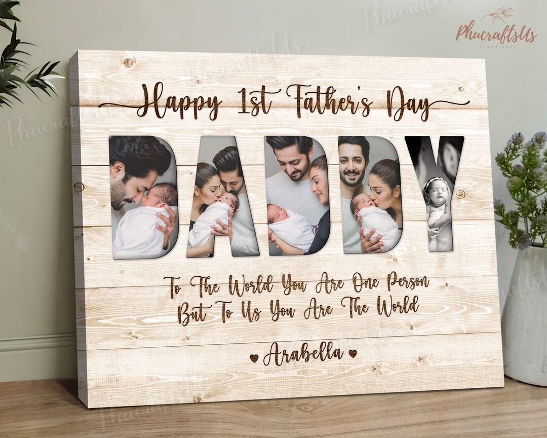 First Father's Day Gift From Baby Girl, Personalized Daddy Photo ...