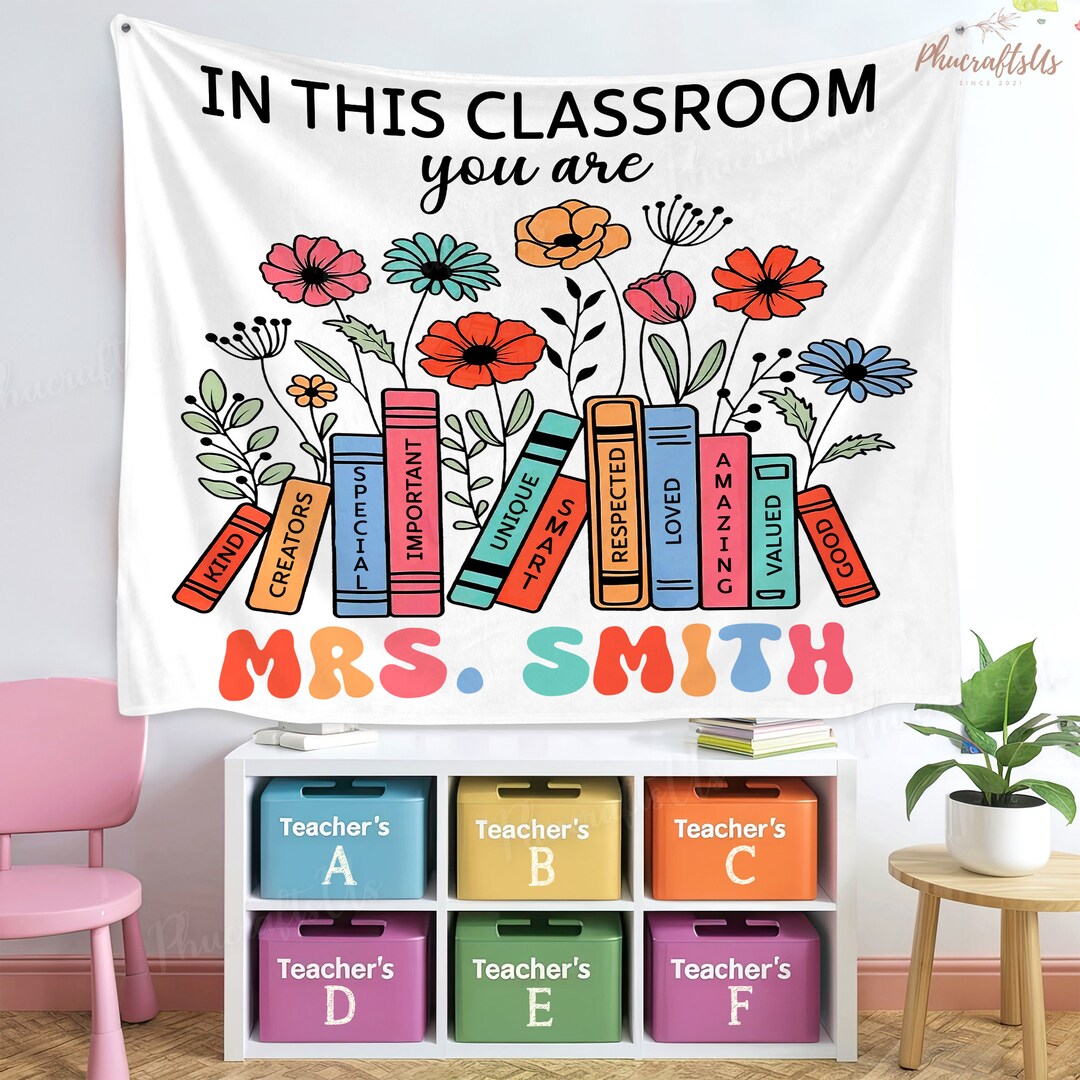 Classroom Decor, Teacher Back to School Tapestry, in This Classroom ...